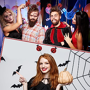 Yunlly 6 Pcs Ladybug Costume Accessories - Sequined Boppers, Red Sequin Head Accessory for Halloween Cosplay Party Favors - Men's and Women's Party Accessories