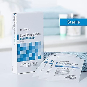 McKesson Skin Closure Adhesive Strips, Reinforced Steri Strip for Wound Care, 1 in x 5 in, 25 Count