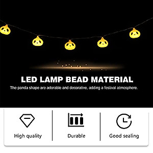 Uonlytech Panda Shape String Light Battery Operated Decorative String Lamps Cute Panda Hnaging Light for Bedroom Garden Parties Wedding Holiday