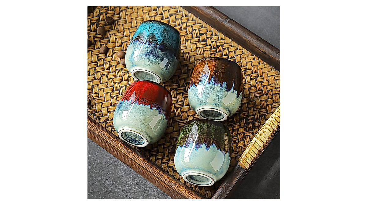 Tolatr Ceramic Kiln Espresso Cups Set - Unique 3oz Design