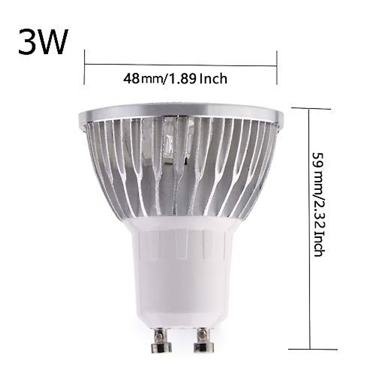 MODOAO 3W GU10 LED Bulbs, Dimmable Spot Light Bulb,Recessed Lighting,110 Volts 30 Degree Beam Angle, 30W Halogen Bulbs Equivalent,300LM,6000K Cool White 6 Pack