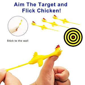 TIBDALA Slingshot Chicken Rubber Chicken Flick Chicken Flying Chicken Flingers Chicken Stretchy Toys, Funny Christmas Stuffers Easter Chicks Party Activity Novelty Gifts for Kids