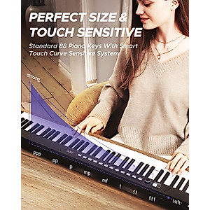 Starfavor 88 key Portable Digital keyboard piano with Piano Bench Adjustable