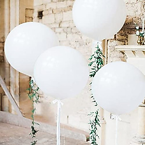 15pcs Latex Big Balloons 24 Inch White Large Balloons Giant Heavy Duty Balloons for Wedding Baby Shower Birthday Party New Year's Day Decorations