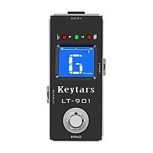 Keytars Guitar Tuner Pedal High Precision Chromatic Guitar Tuners Pedal True Bypass Clear KT-901