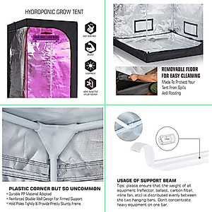 Oppolite Hydroponic 16"X16"X48" Indoor Grow Tent Kit W/Analog Timer+Humidity Monitor+Bonsai Shear+5'X15' Net Treill+Grow Light Hangers for Indoor Plant Growing (16"X16"X48")