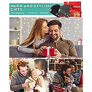 Bluetooth Beanie Hat with Light 2 Pack, 5 LED Rechargeable Headlamp Cap with Wireless Headphones, Unisex Knitted Bluetooth Hat, Women Men Gift Stocking Stuffers for Dad Father Husband (Black&Grey)