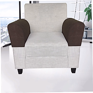 VOSAREA Sofa Protector 2pcs Sofa Armrest Covers Stretchy Sofa Side Towels Protective Covers Anti-Slip Home Office Grey