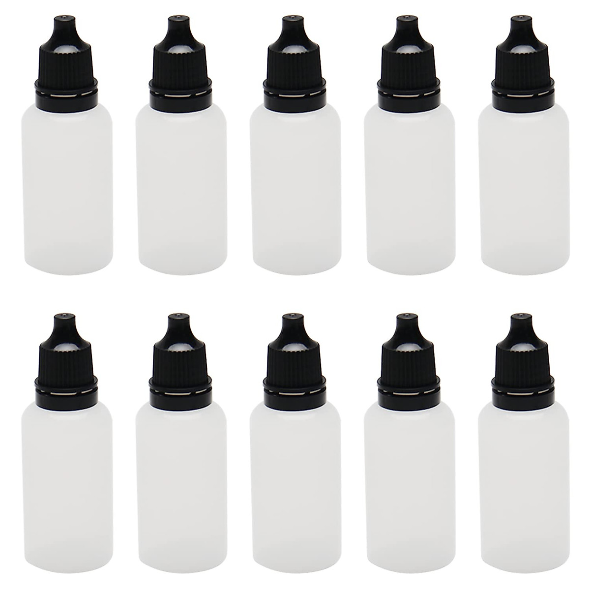 Aicosineg 10Pcs 0.68oz PE Plastic Bottles Lab Dropper Bottles Small Mouth Drop Bottles Squeezable Eye Liquid Dropper Bottles Liquid Sample Seal Storage Bottles with Black Cap for Travel Translucent
