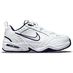 Nike Men's Air Monarch IV Cross Trainer, White/Metallic Silver, 10 X-Wide