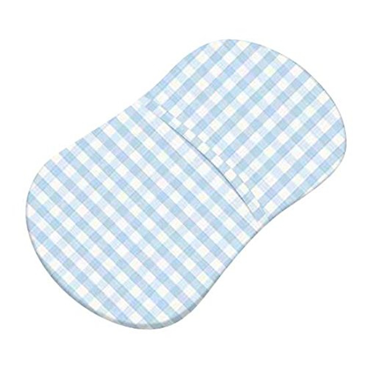 SheetWorld Fitted 100% Cotton Jersey Bassinet Sheet Fits Halo Bassinet Swivel Sleeper 17 x 30, Blue Gingham, Made in USA