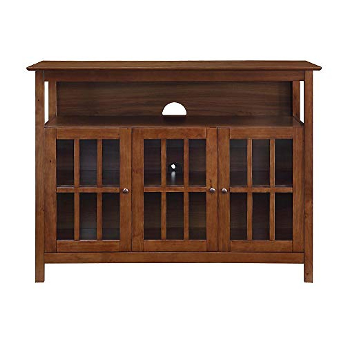 Convenience Concepts Big Sur Deluxe TV Stand with Storage Cabinets and Shelf for TVs up to 55 Inches, Dark Walnut