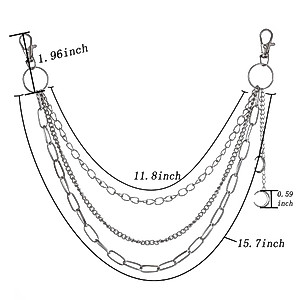 Tgirls Hip Hop Pants Chain Acrylic Jean Chain for Women Punk Pocket Chains for Men Layered Goth Keychains Colorful Trouser Chain Rock Wallet Chain Body Accessories for Girls (3 Moon)
