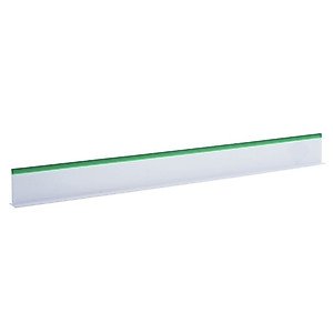 Produce Divider White with Green Trim Plastic Shelf Divider - 30"L x 3"H