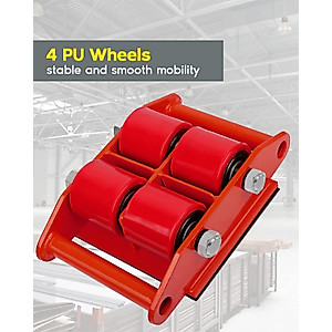 GCCSJ 6T Machinery Skate Dolly, 13200lbs Machinery Moving Skate Machinery Mover Skate with 360° Rotation Cap, Dolly Machinery Skate for Industrial Moving Equipment