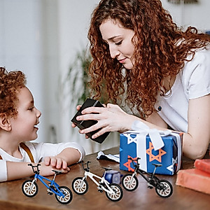 Suilung 25 Pieces Mini Finger Toys Set Finger Roller Skates Finger Pant Finger Skateboards Finger Bikes Scooter Tiny Swing Board Fingertip Movement Party Favors Replacement Wheels and Tools