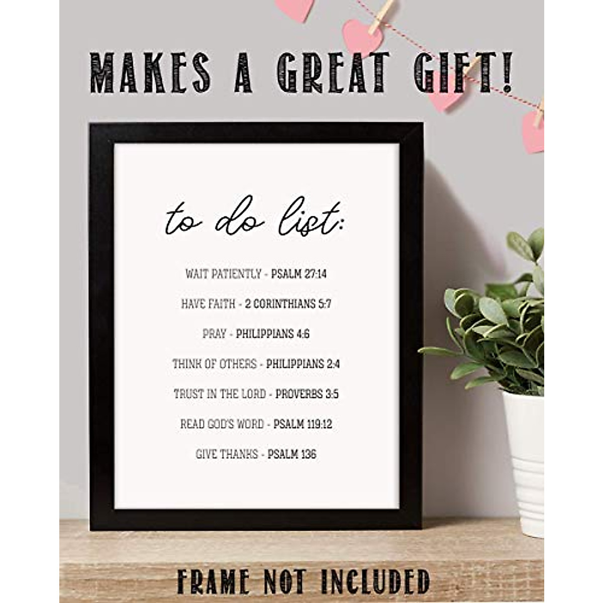 Spiritual"To Do List"- Bible Verse Wall Art-8x10"- Scripture Wall Art- Ready to Frame. Home Décor, Office Décor-Christian Wall Art. Perfect Inspirational & Encouraging Verses To Get You Thru Any Day!