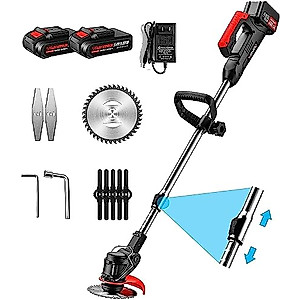 Handheld 48V Cordless Battery Glass String Trimmer Edger,Electric Brush Cutter Corded Push Power Garden Tools Lawn Mower for Lawn Garden Field Farmland (Color : 1 Battery, Size : 7500MA)