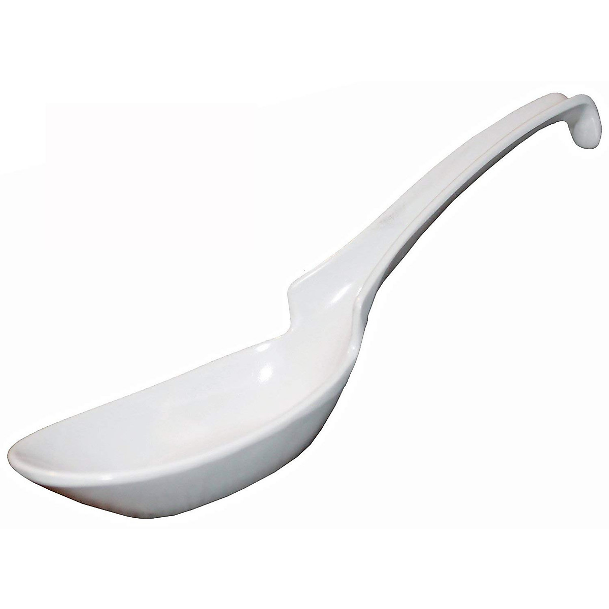 JapanBargain 2777x6, Chinese Soup Spoons Asian Korean Japanese Wonton Soba Rice Pho Ramen Noodle Spoon Notch and Hook Ladle Style Spoon Set of 6, White