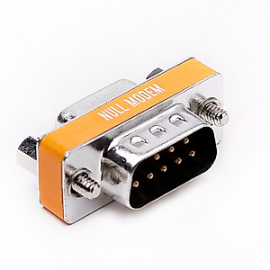 Arnorin DB9 null modem adapter male to female slimline data transfer serial port adapter 5 Pack