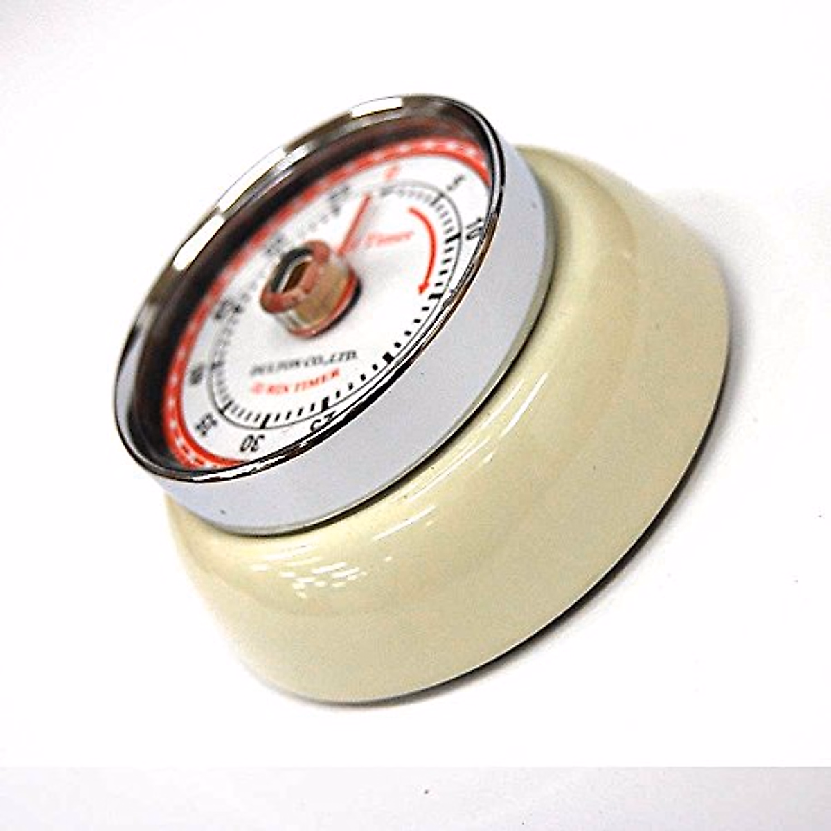 Dulton 100-189IV Kitchen Timer with Magnet, Ivory, Steel, Analog, Retro, Diameter 2.8 inches (70 mm), Depth 1.2 inches (30 mm)