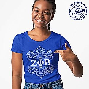 Bad Bananas Zeta Phi Beta Sorority Paraphernalia - The Finer Woman - Crew Neck Shirt - True-Royal X-Large