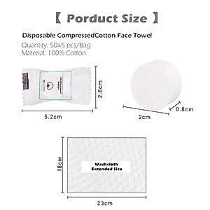 50 Pcs Compressed Towel Tablets Portable Disposable Coin Tissues, Soft Compressed Wash Wipe, Face Care Cloth, Perfect for Traveling Camping Cosmetic Use