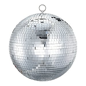 Mirror Disco Ball Sumono 12 Inch Mirror Ball Lightning Ball with Hanging Ring for DJ Club Stage Bar Party, Wedding Holiday Decoration (PVC Inner)