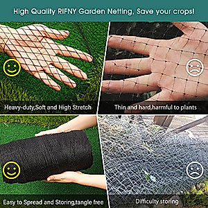 Bird Netting for Garden - 13 x 40 FT Heavy Duty Anti Bird Netting Mesh with Ties and Landscape Staples for Vegetable, Fruit Trees & Other Plants, Lasting Against Birds Deer Squirrels and Poultry
