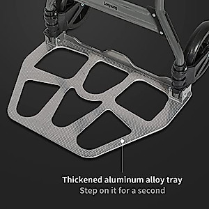 Leeyoung Folding Hand Truck and Dolly, 264 Lb Capacity Heavy-Duty Luggage Trolley Cart with Telescoping Handle and PP+EVA Wheels