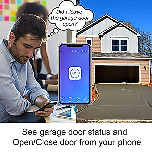 Newgoal Smart Garage Door Controller WiFi Switch Compatible Garage Door Opener Smart Phone Remote Control Timing Function Voice Control (Ewelink APP)