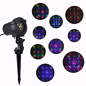 MHAZDZE Outdoor Laser Christmas Projector Lights 18 Pattern Decorative Laser Projector for Home and Garden