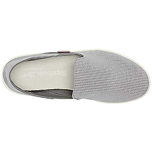 Reebok womens Cotton & Corn Slip on Walking Shoe, Spacer Grey/Chalk/White, 8.5 US