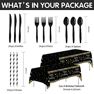 HIPVVILD Happy 50th Birthday Decorations Tableware Men Women - 50th Birthday Plates & Napkins Party Supplies, Plate, Cup, Napkin, Tablecloth, Cutlery, 50 Year Old Birthday Table Decorations | Serve 24