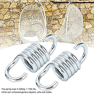 plplaaoo 2Pcs 7mm Hammock Chair Spring,1102.3lb Weight Capacity Heavy Duty Hammock Spring Hooks,Durable Galvanized Iron Extension Spring for Porch Swings Hanging Chairs