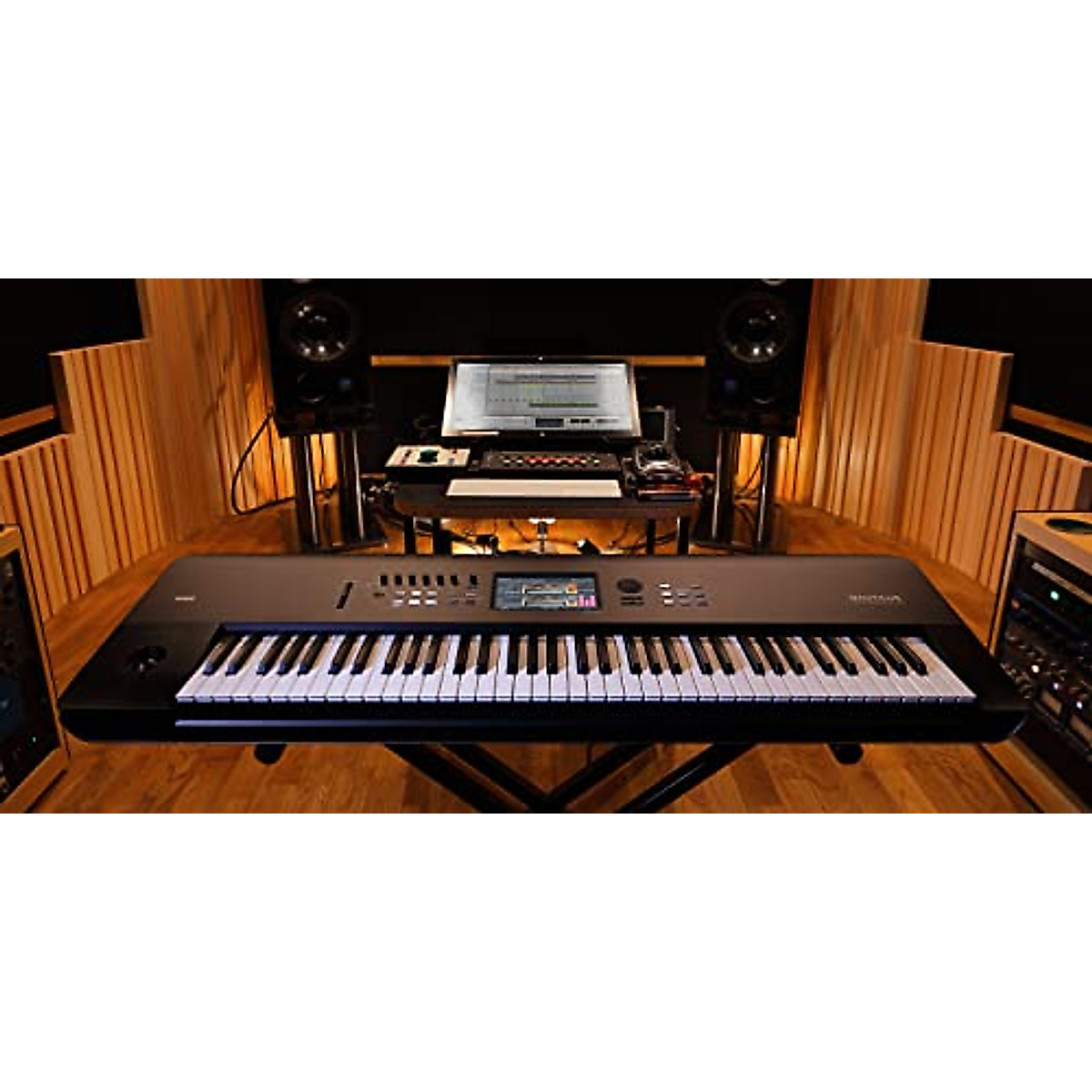 Korg Nautilus 61-Key Performance Synth Workstation Bundle with Sustain Pedal, MIDI Cables, and Austin Bazaar Polishing Cloth