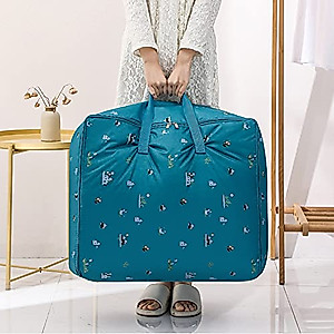 Clothes Storage Bags with Handle and Zipper Extra Large Travel Bag for Small Clothes Throw Pillows Quilts Fabric Storage Cubes Packing Cubes for Moving Traveling