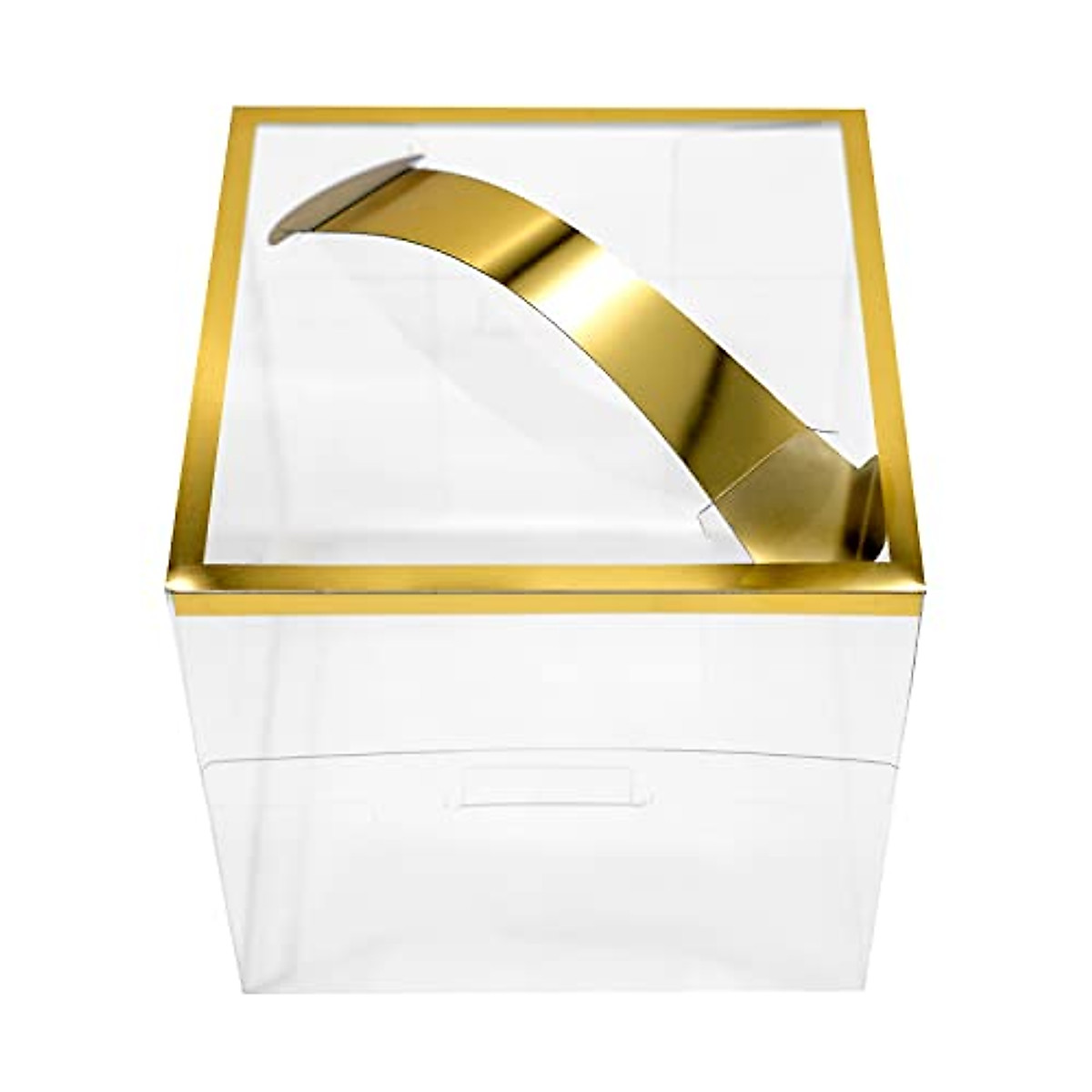 Zealax Cake Boxes with Cake Boards 6 Inch, 10pcs Clear Cake Box Storage Container Plastic Bakery Boxes for Packaging Small Cake Dount Chocolate, Gift Box for Wedding Party Graduation