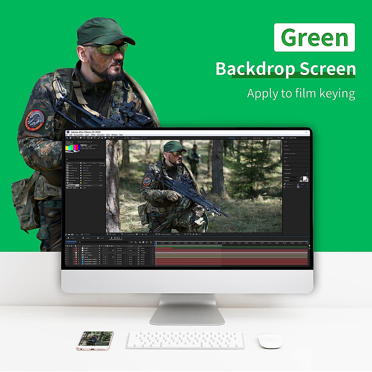 Neewer Photography Backdrop 400W 5500K Continuous Umbrella Studio Lighting Kit 6x9 feet Muslin Chromakey Green Screen and 2.6x3 Meters/8.5x10 Feet Backdrop Stand Support System for Photo Video Shoot