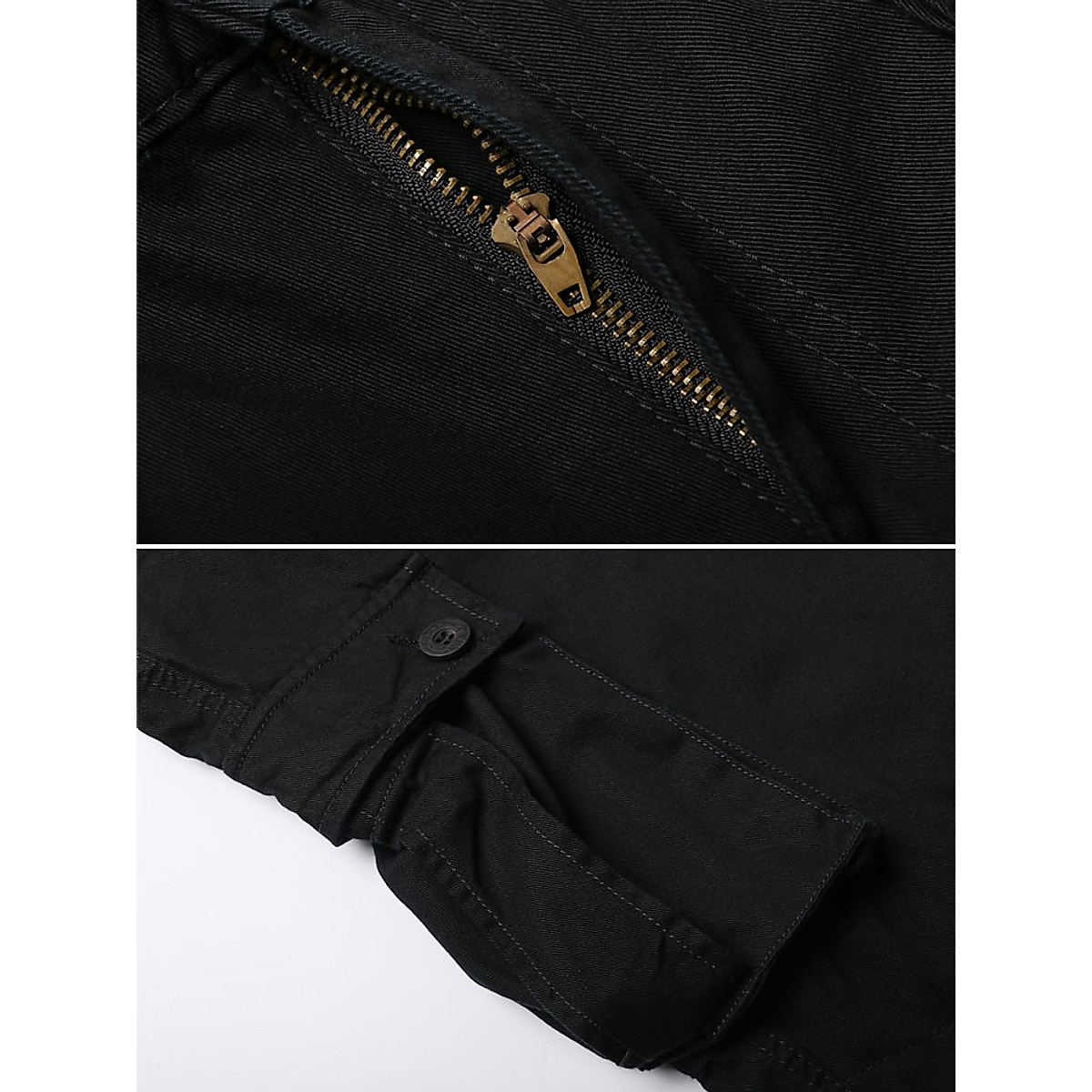 OCHENTA Men's Cotton Casual Cargo Work Military Tactical Combat Army Pants with 8 Pockets Black 29