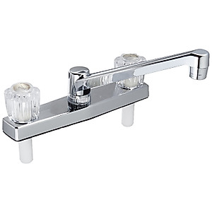 EZ-FLO Non-Metallic Kitchen Sink Faucet with 2 Handles, Chrome, 10122