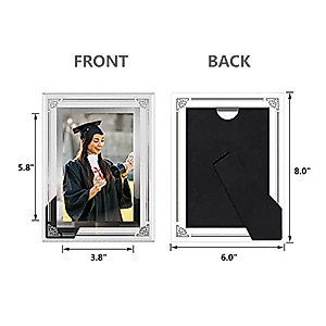 HORLIMER 4x6 Picture Frame Set of 2, Glass Photo Frame 4 by 6 for Tabletop, Horizontally or Vertically