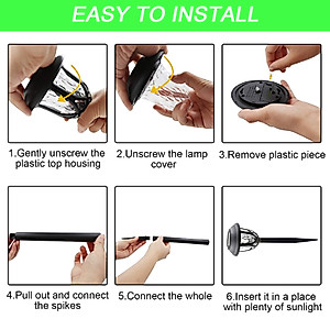 Solar Lights Outdoor Garden, Warm White LED Solar Pathway Lights, Waterproof Solar Powered Garden Yard Lights Solar Landscape Lights for Lawn, Patio, Garden, Walkway(6 Pack)