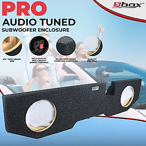 Bbox Dual 12 Inch Subwoofer Sealed Enclosure - Fits 2002 - 2018 Dodge Ram Quad Cab - Carpeted Car Subwoofer Boxes & Enclosures - Subwoofer Box Improves Audio Quality, Sound and Bass - Charcoal