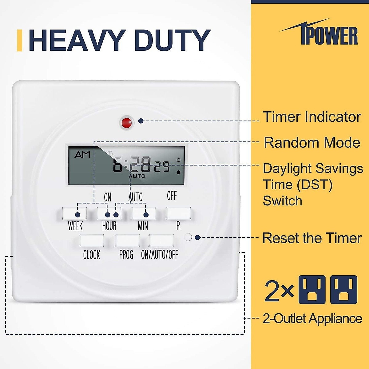 iPower Smart Plug WiFi Mini Outlet 15 Amp Works with Alexa and Google Voice, App Remote Control, Timer, No Hub Required, 2 Pack, 2-Pack