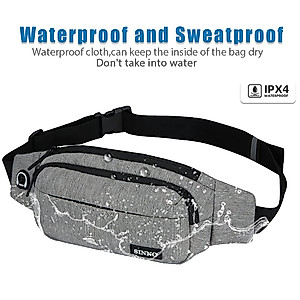 SINNO Large Fanny Pack for Men Women Belt Bag with 4-Zipper Pockets Waterproof Gifts for Running Sport Workout Hiking Travel Fashion Crossbody Waist Packs Phone Bag Purse Carrying All Phones