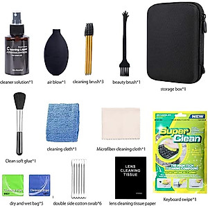 Cleaning Kit for Laptop,PC TV Screen Microfiber Cleaning Cloth Swabs & Case for Electronic Devices, Camera Lens Cleaning, with Storage Box (12Pcs)