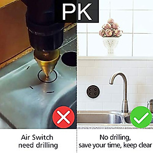 didikit Garbage Disposal Wireless Switch Kit, Remote Control Outlet with Timer Switch, Sink Top Waste Disposal On/Off Switch Button for Insinkerator, Waste King Waste Food Disposer, 16A/1800W, Black