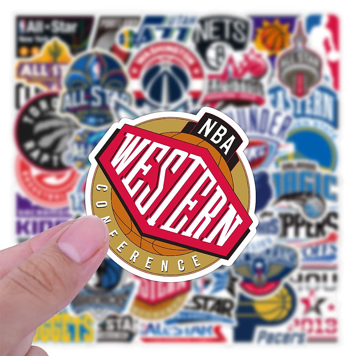 50PCS Basketball Team Fans Logo Stickers National Basketball Association All 30 Teams Collection Vinyl Decals for Laptop Skateboard Luggage Water Bottles Teens Kids Girls