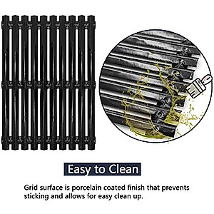 Hongso Repair Kit Replacement Parts for Sunbeam, Nexgrill, Grill Master 720-0697 Gas Grill Models Porcelain Steel Grill Grates, Stainless Steel Burner Tubes & Heat Plates